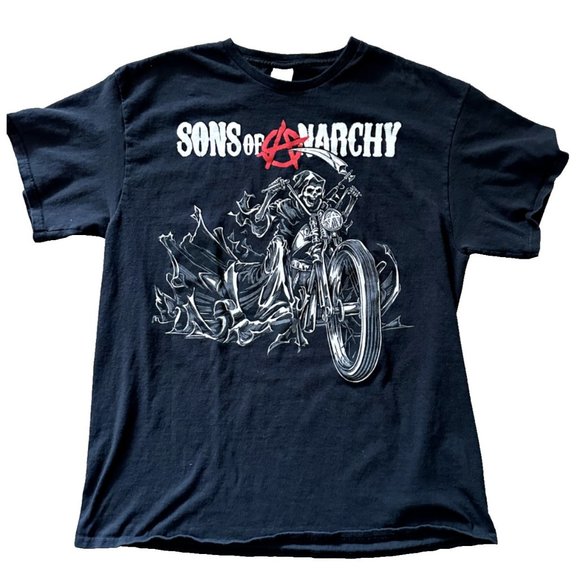 Sons Of Anarchy | Shirts | Sons Of Anarchy Mc T Shirt Black Xl Grim Reaper Motorcycle Skull ...